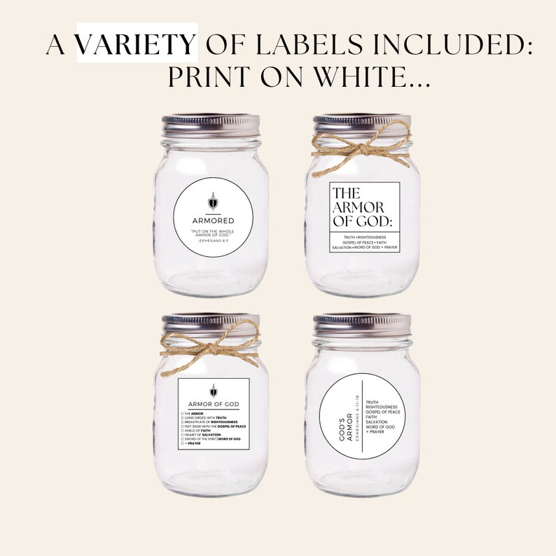 Scripture Jar Printable With the Armor of God and Prayer Scriptures ...