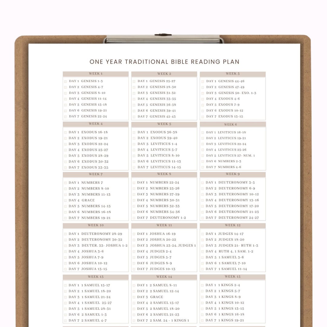 Bible in One Year Reading Plan| Traditional Bible Reading Plan| Bible ...