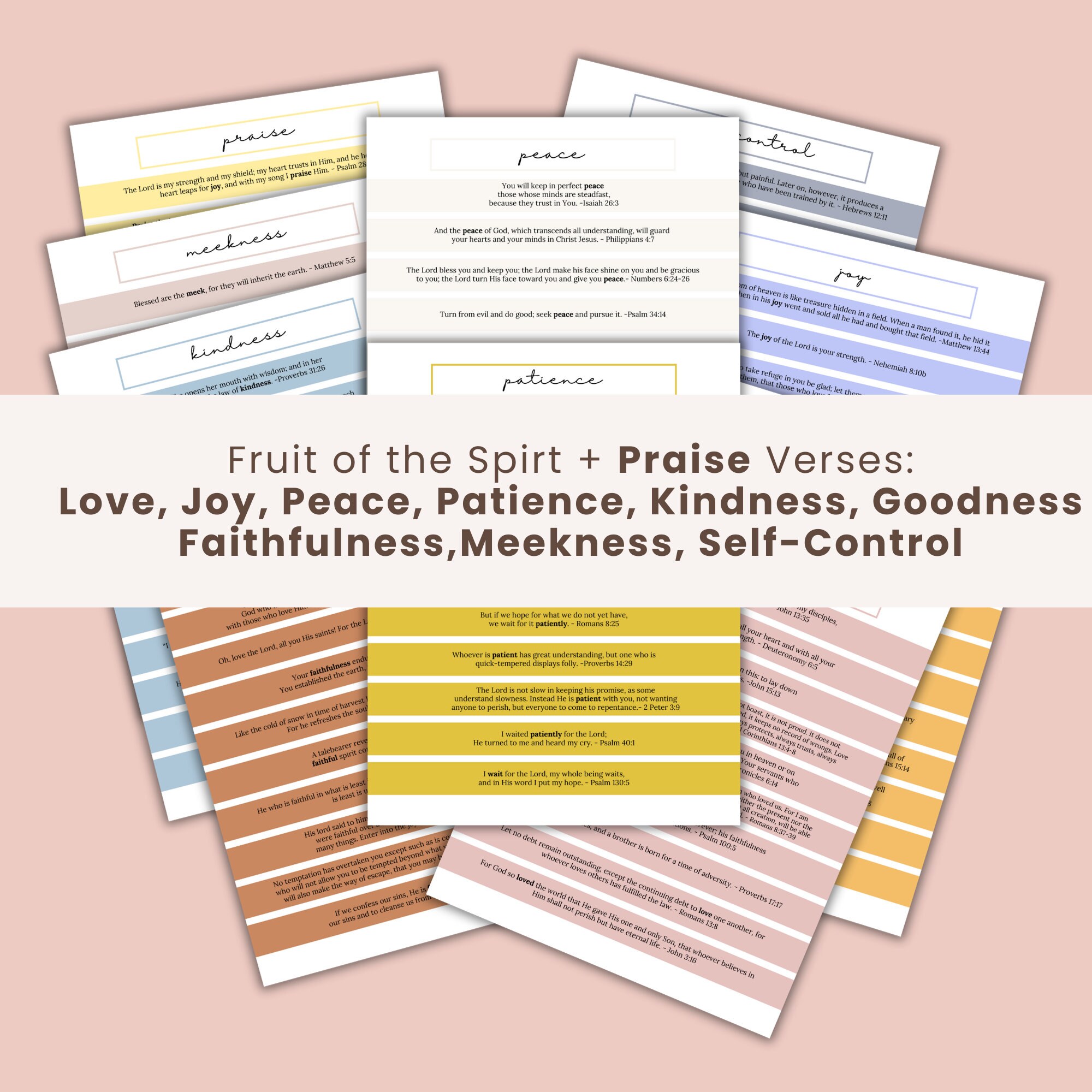 Scripture Jar Printable With Fruit of the Spirit, Praise Scriptures ...