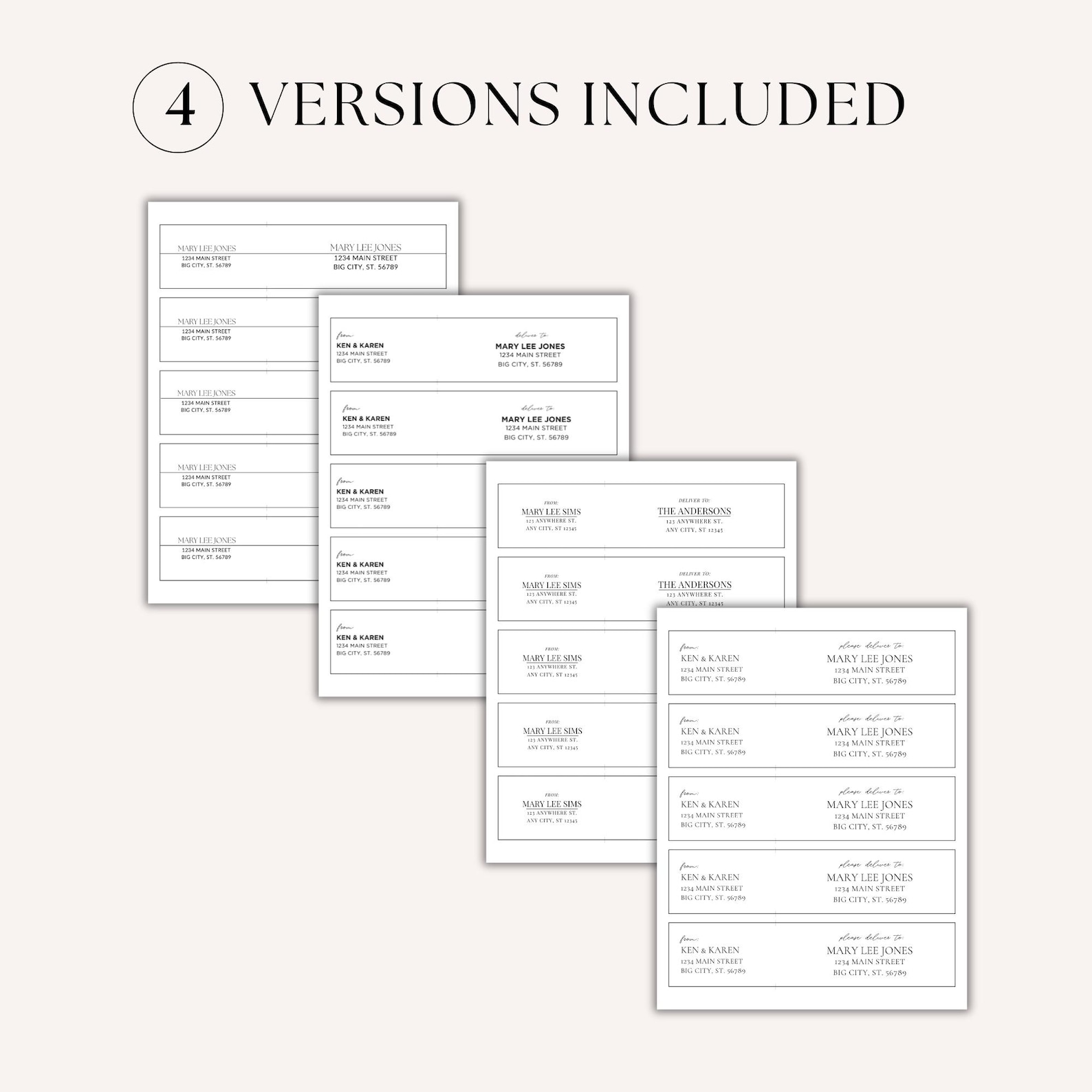Wraparound Address Label Template| Address Labels | Size 7-17/20" X 1-3 ...