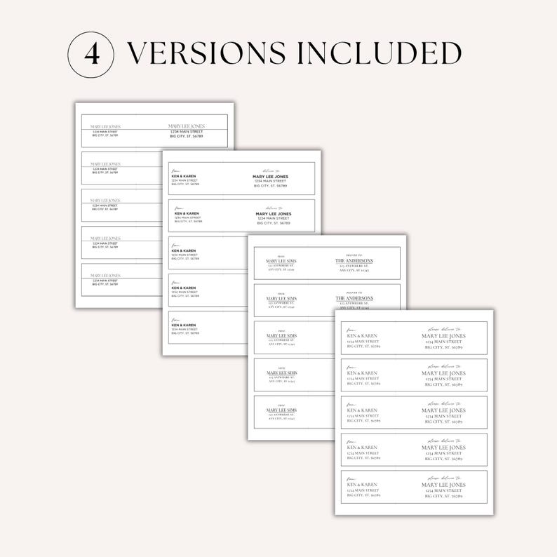 Wraparound Address Label Template| Address Labels | Size 7-17/20" X 1-3 ...