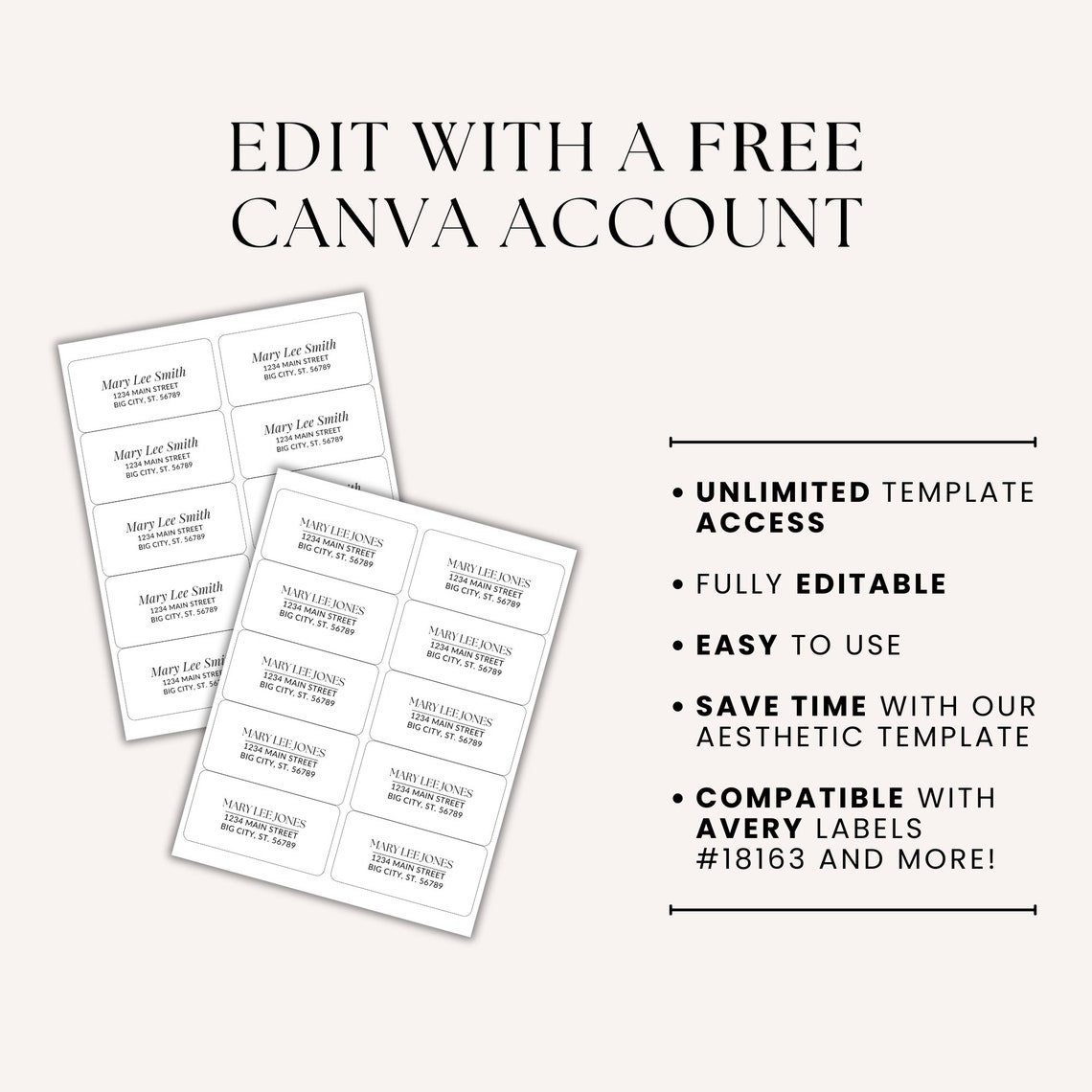 Minimalist Return Address Label Template| Shipping Address Labels ...