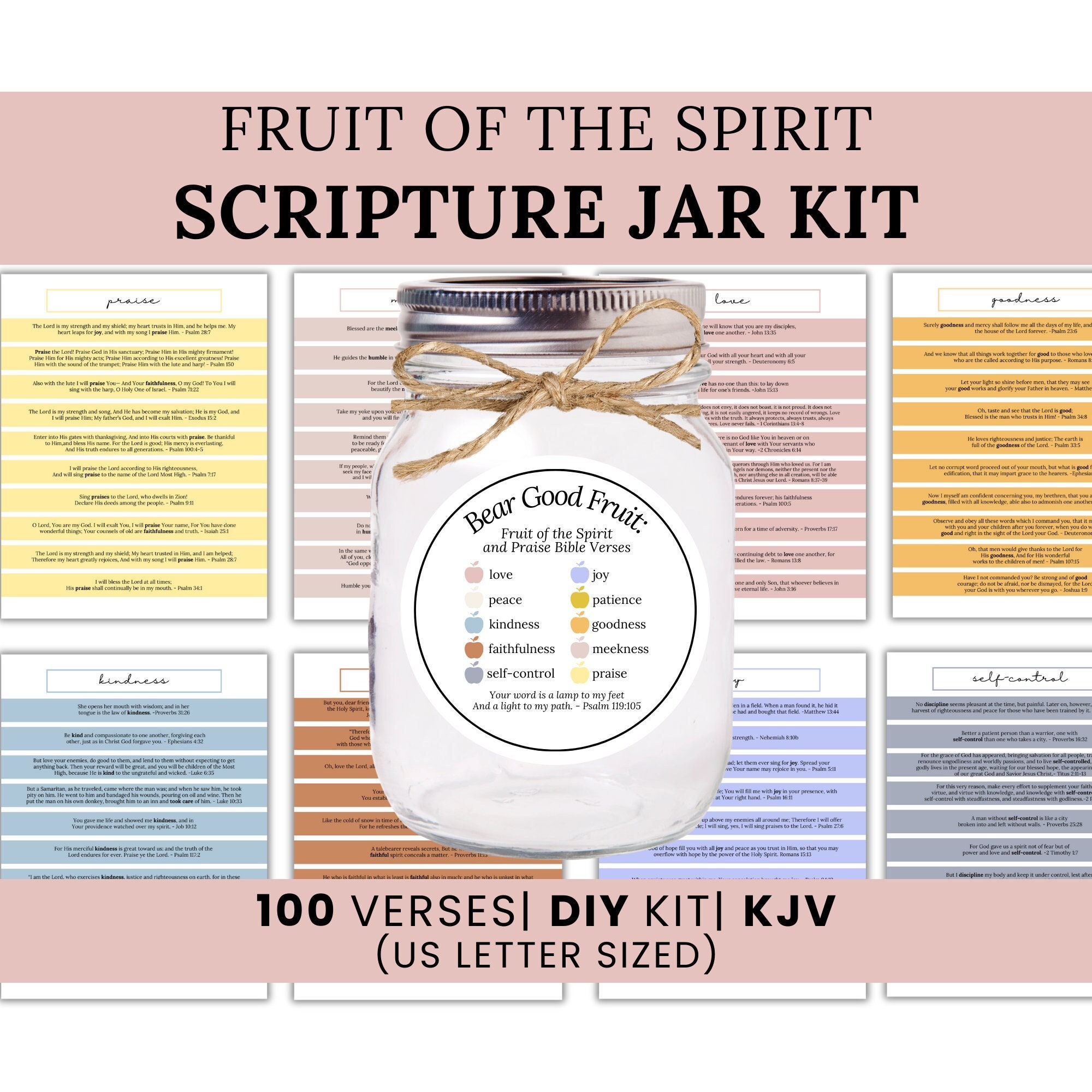 Scripture Jar Kit KJV Version| DIY Bible Verses Jar Printable With ...
