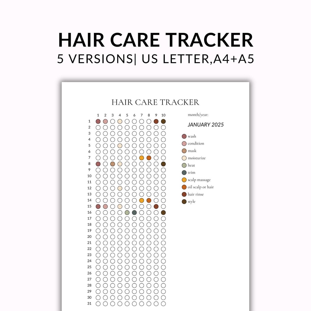 Hair Care Tracker Journal Page| Natural Hair Care Routine Log| Beauty ...