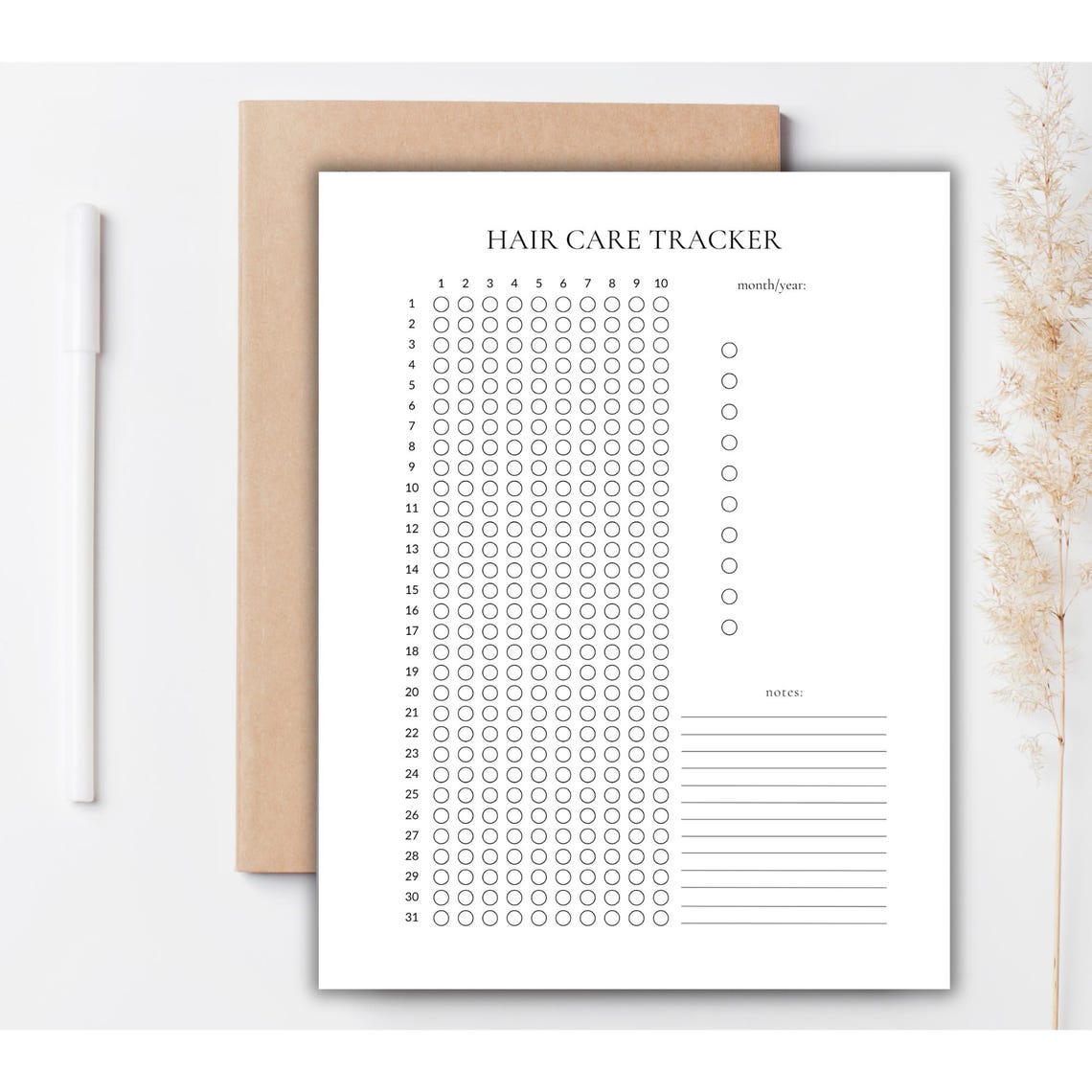 Hair Care Tracker Journal Page| Natural Hair Care Routine Log| Beauty ...