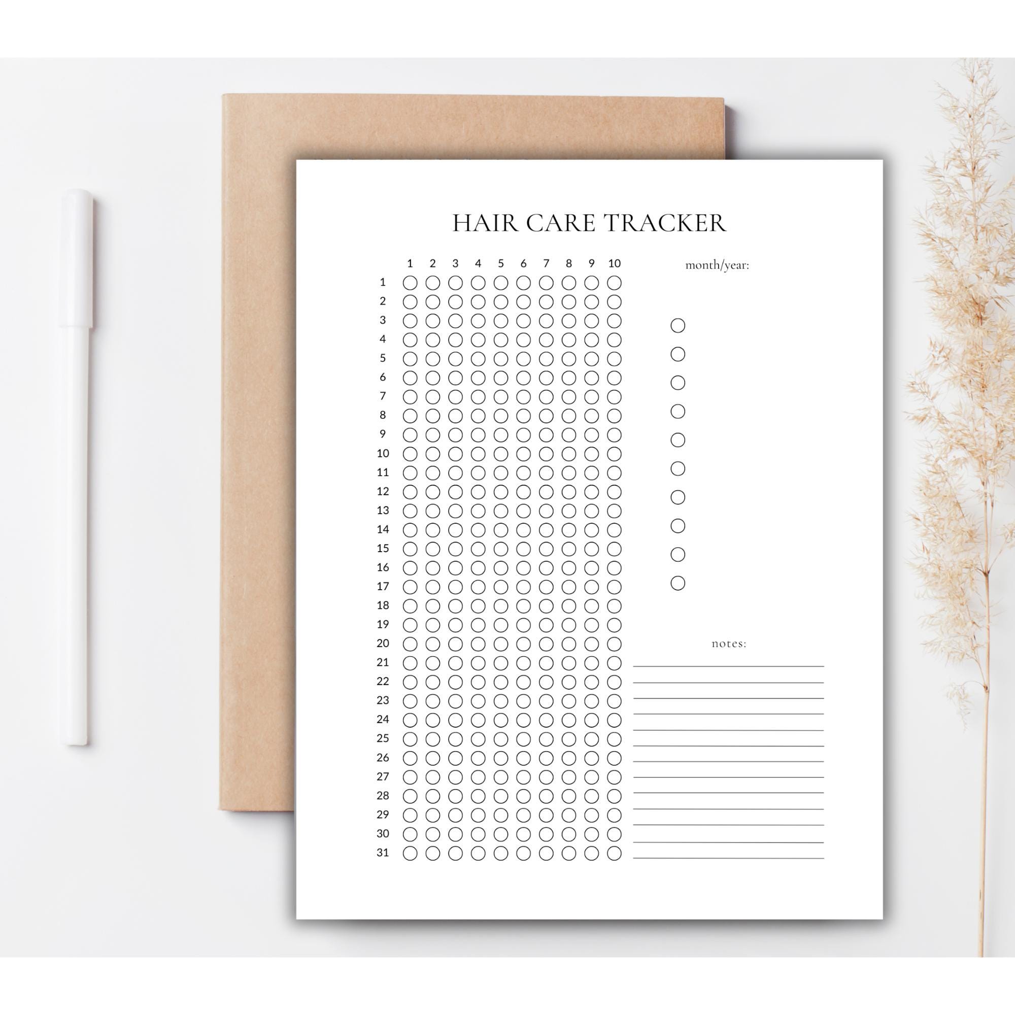 Hair Care Tracker Journal Page| Natural Hair Care Routine Log| Beauty ...