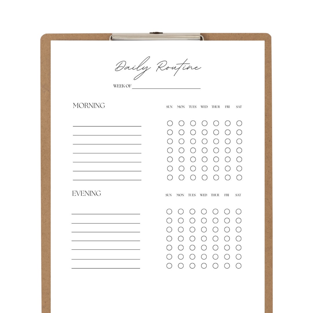 Morning and Night Routine Checklist| Daily Routine Tracker Printable ...