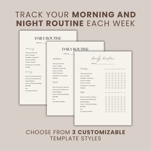 Editable Morning and Night Routine Checklist| Daily Routine Habit ...