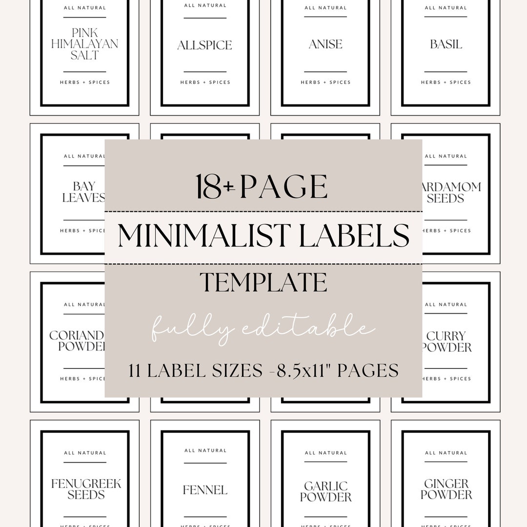 Editable Label Bundle for Home Organization| 11 Label Sizes| Printable ...