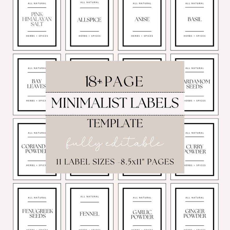 Editable Label Bundle for Home Organization| 11 Label Sizes| Printable ...