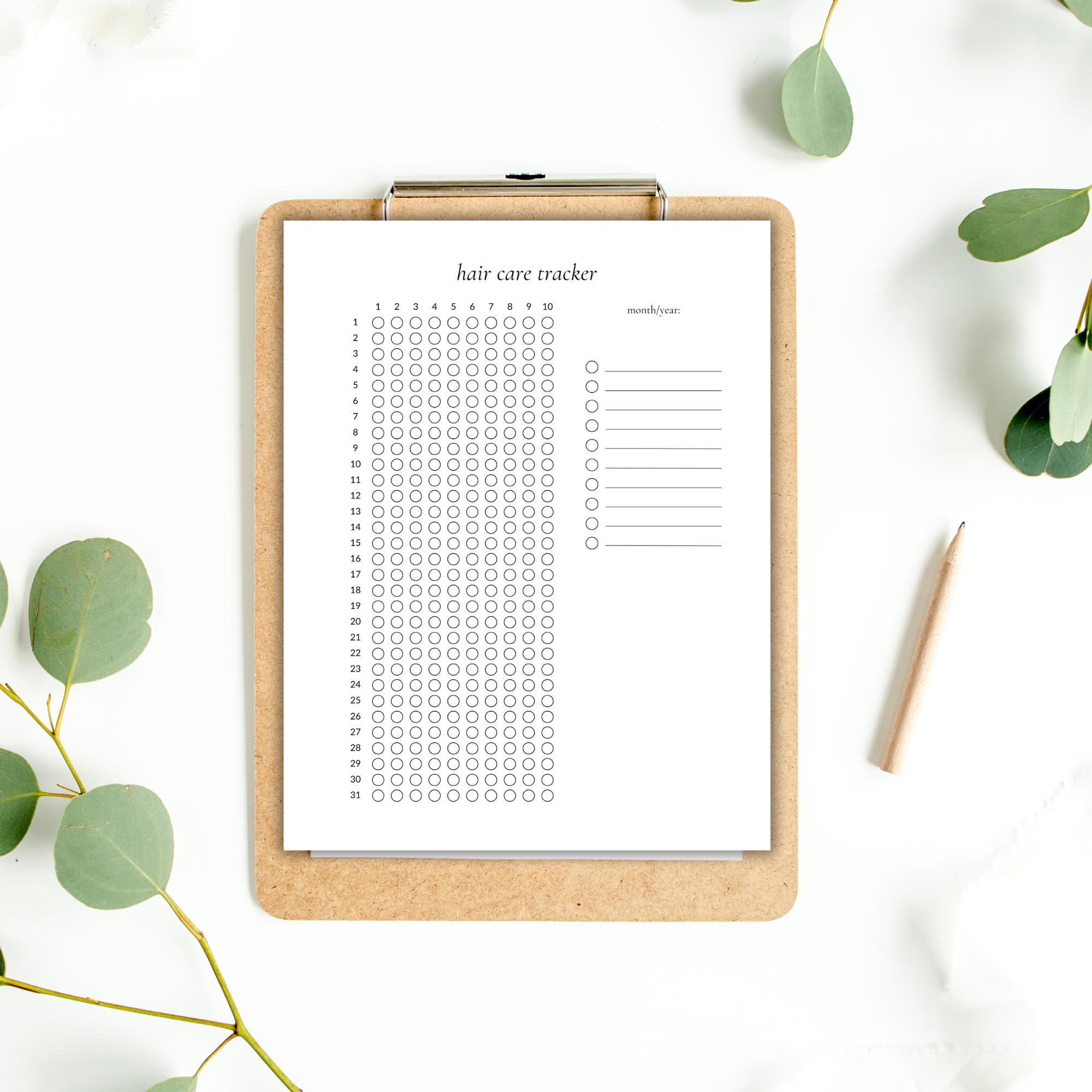 Hair Care Tracker Journal Page| Natural Hair Care Routine Log| Beauty ...