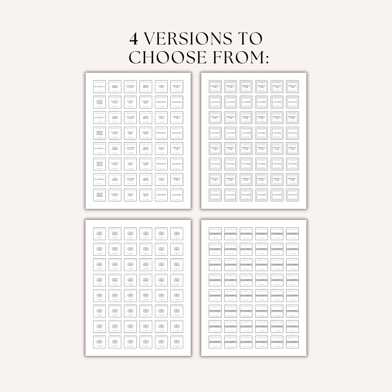 1 Inch Car Oil Diffuser Labels Template| Editable Car Air Freshener ...