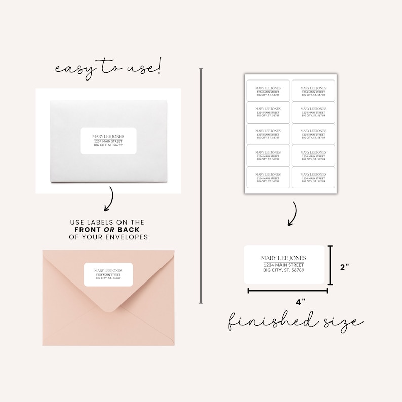 Minimalist Return Address Label Template| Shipping Address Labels ...