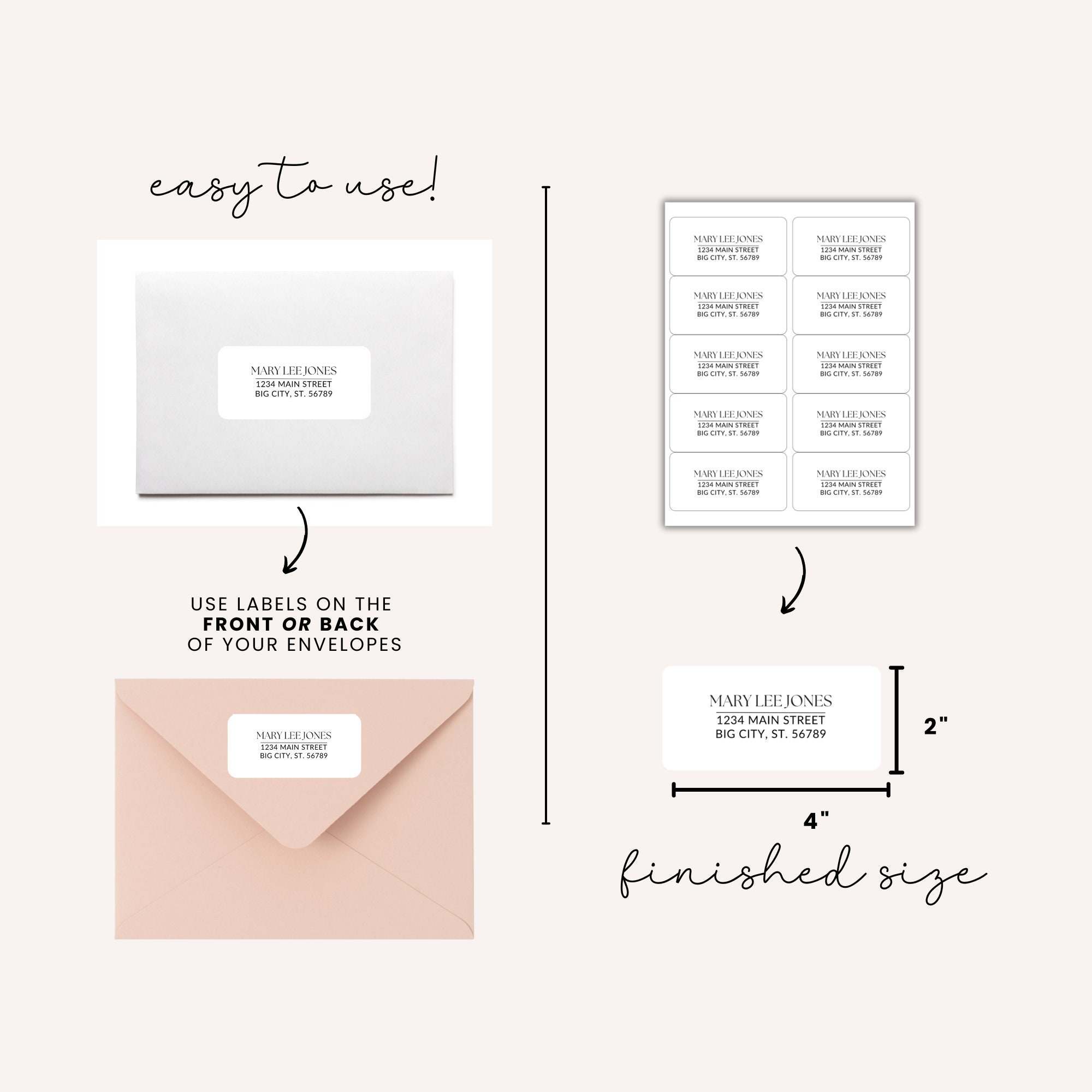 Minimalist Return Address Label Template| Shipping Address Labels ...