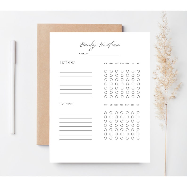 Morning and Night Routine Checklist Daily Routine Tracker - Etsy
