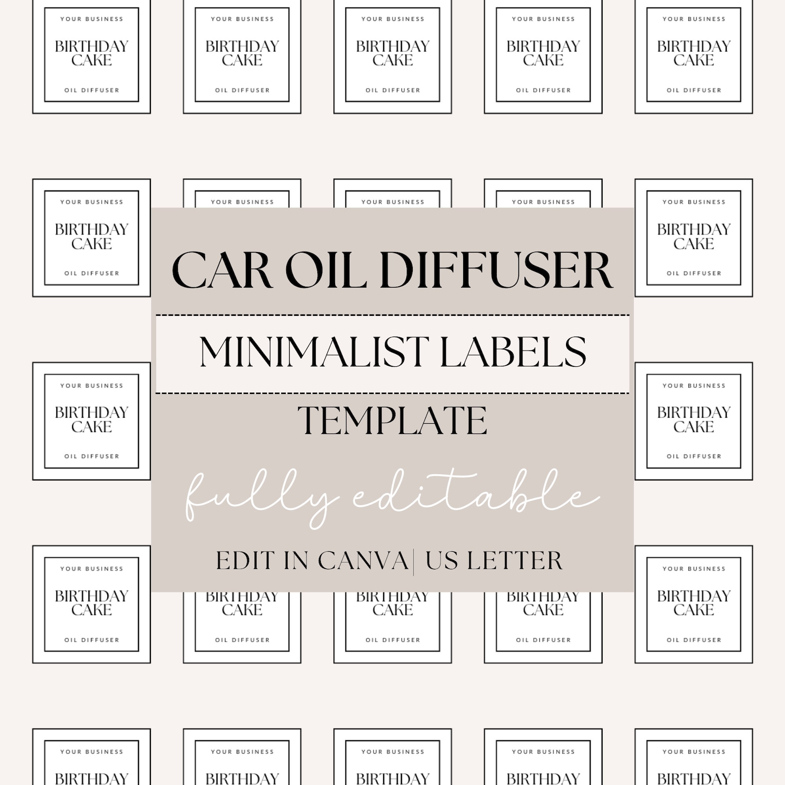 1 Inch Car Oil Diffuser Labels Template| Printable and Editable Car ...