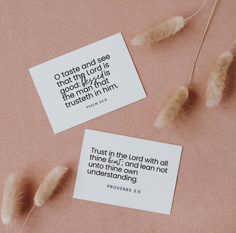 Printable Scripture Cards Faith Trust Bible Verse Cards - Etsy