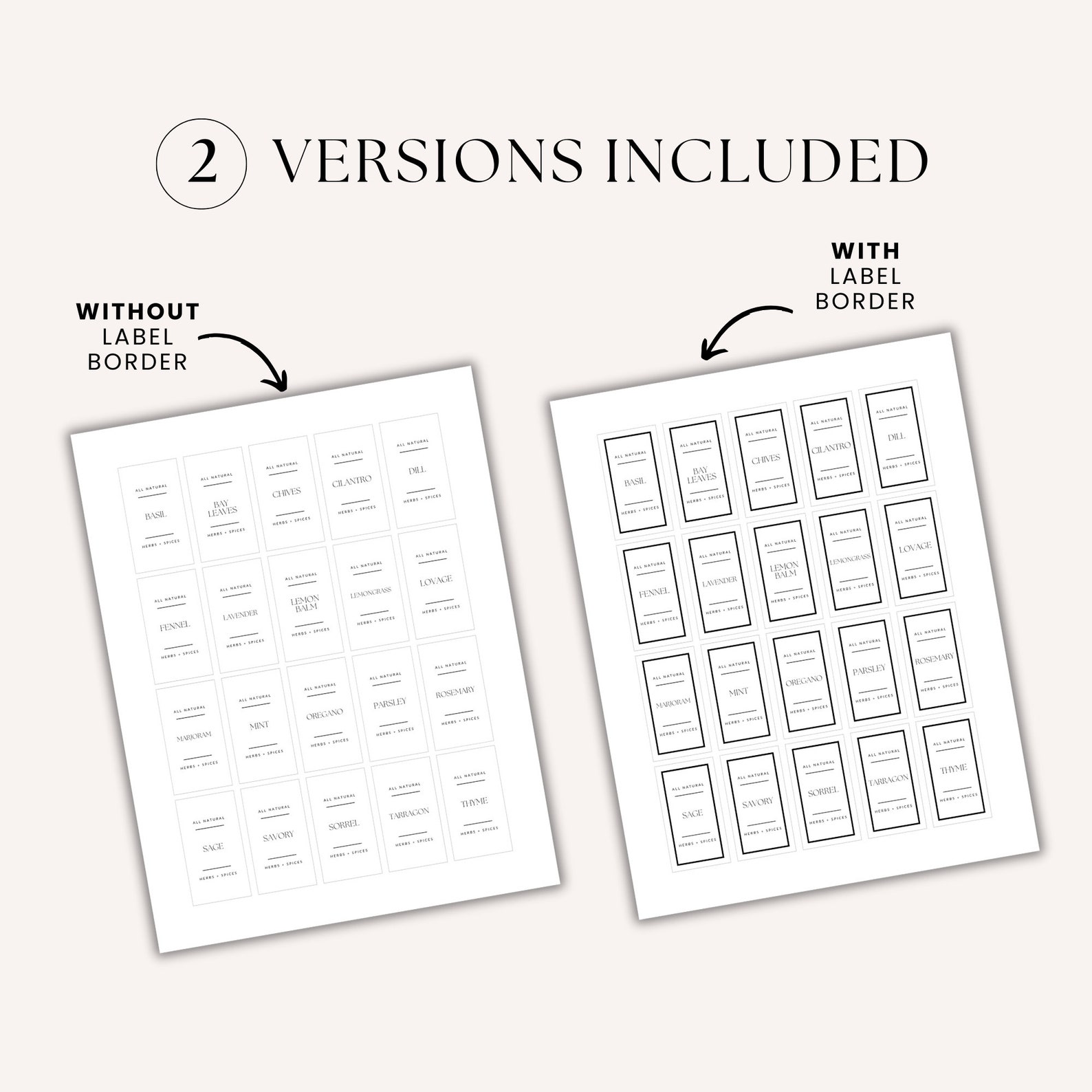 Minimalist Spice Jar Labels Template| Editable Spice Jar Label Template ...