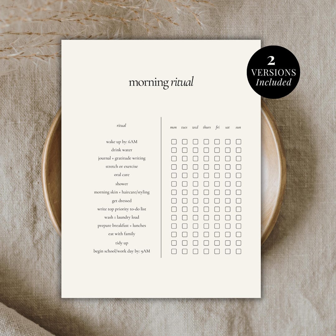 Editable Morning Night Routine Checklist Bundle for Adults| Daily ...