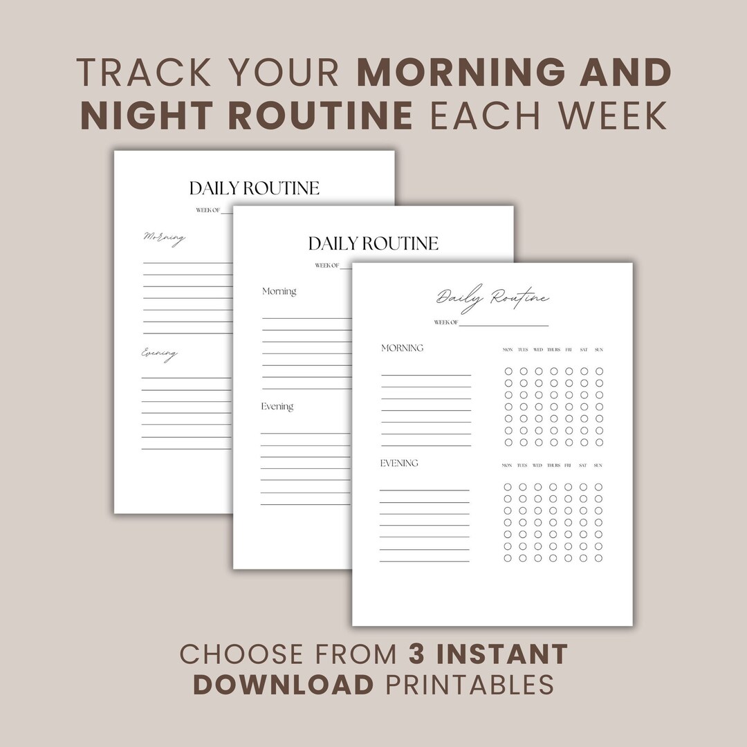 Morning and Night Routine Checklist Daily Routine Tracker - Etsy