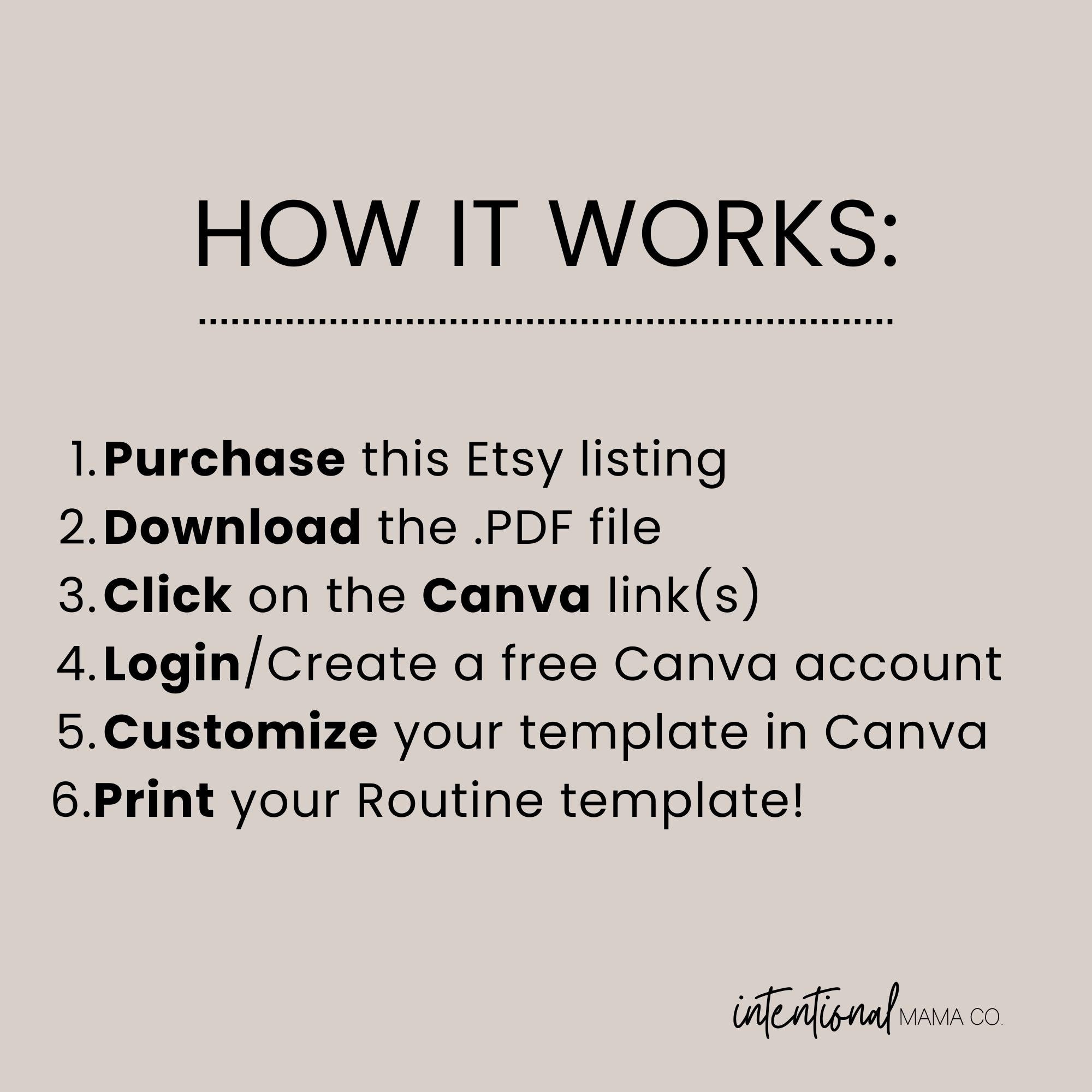 Editable Morning and Night Routine Checklist Bundle Daily Routine ...