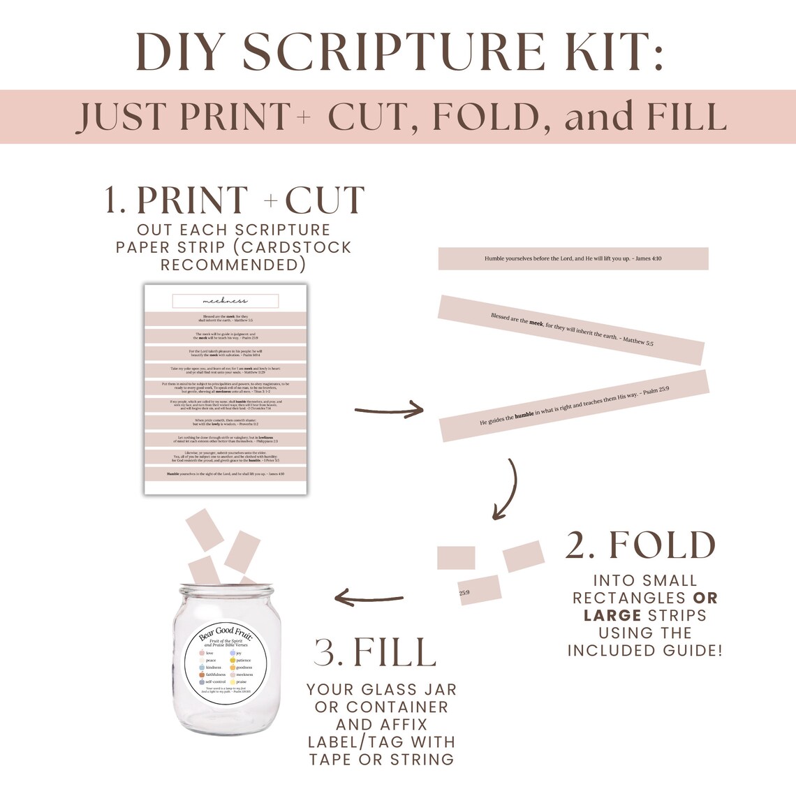 Scripture Jar Kit NKJV Version| DIY Bible Verses Jar Printable With ...