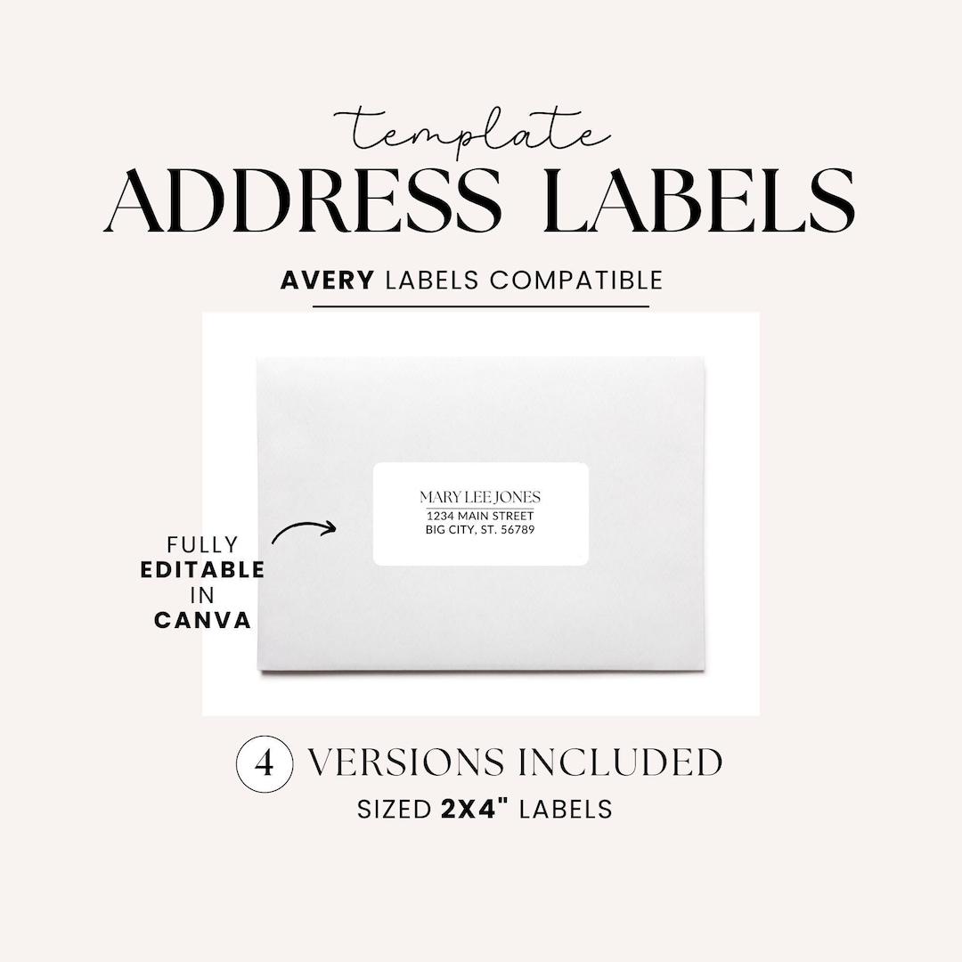Shipping Address Labels Template| Minimalist Return Address Labels ...