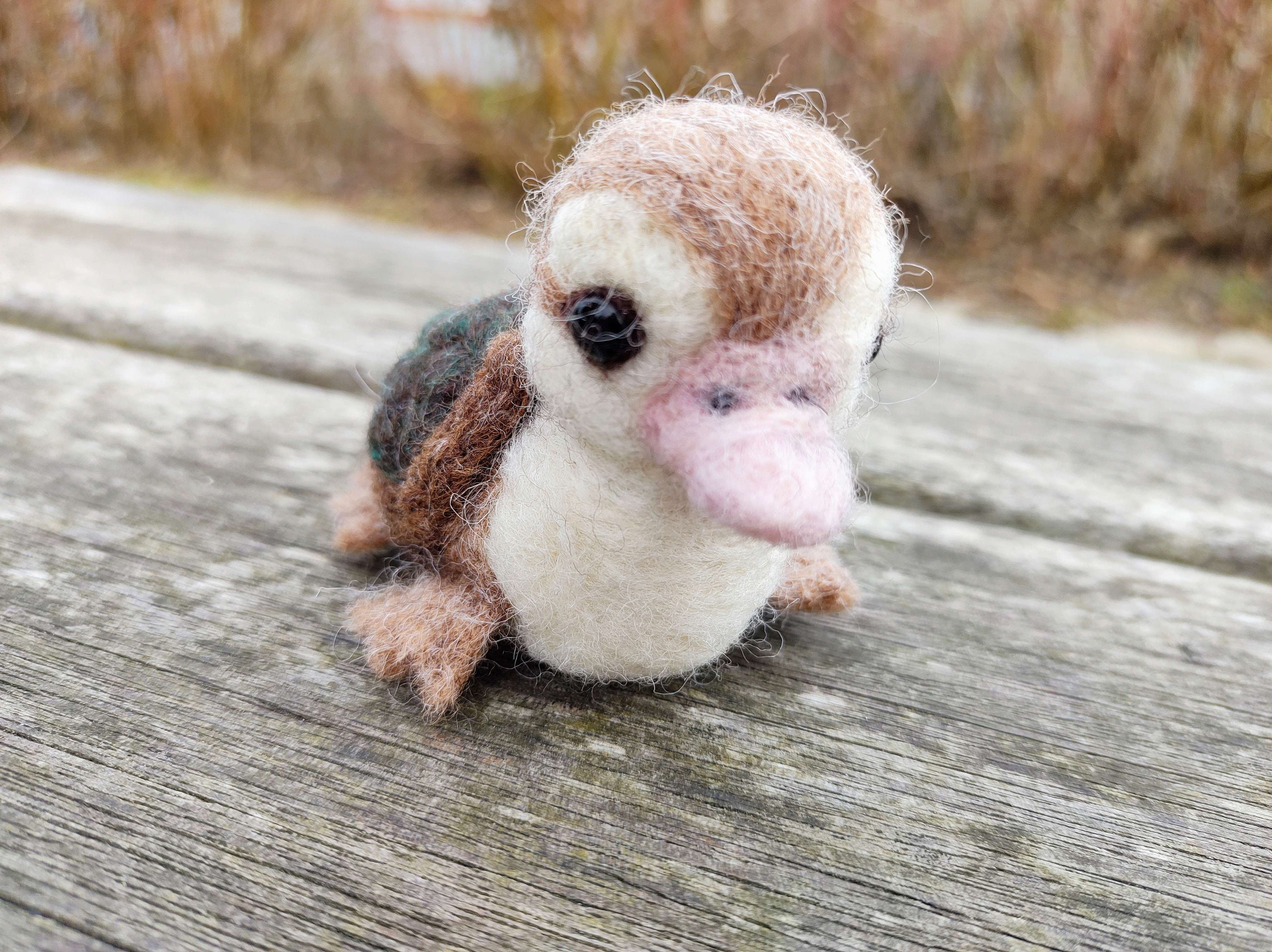 Needle Felted Baby Turtle Duck Sculpture - Small Turtle Ducking Wool ...