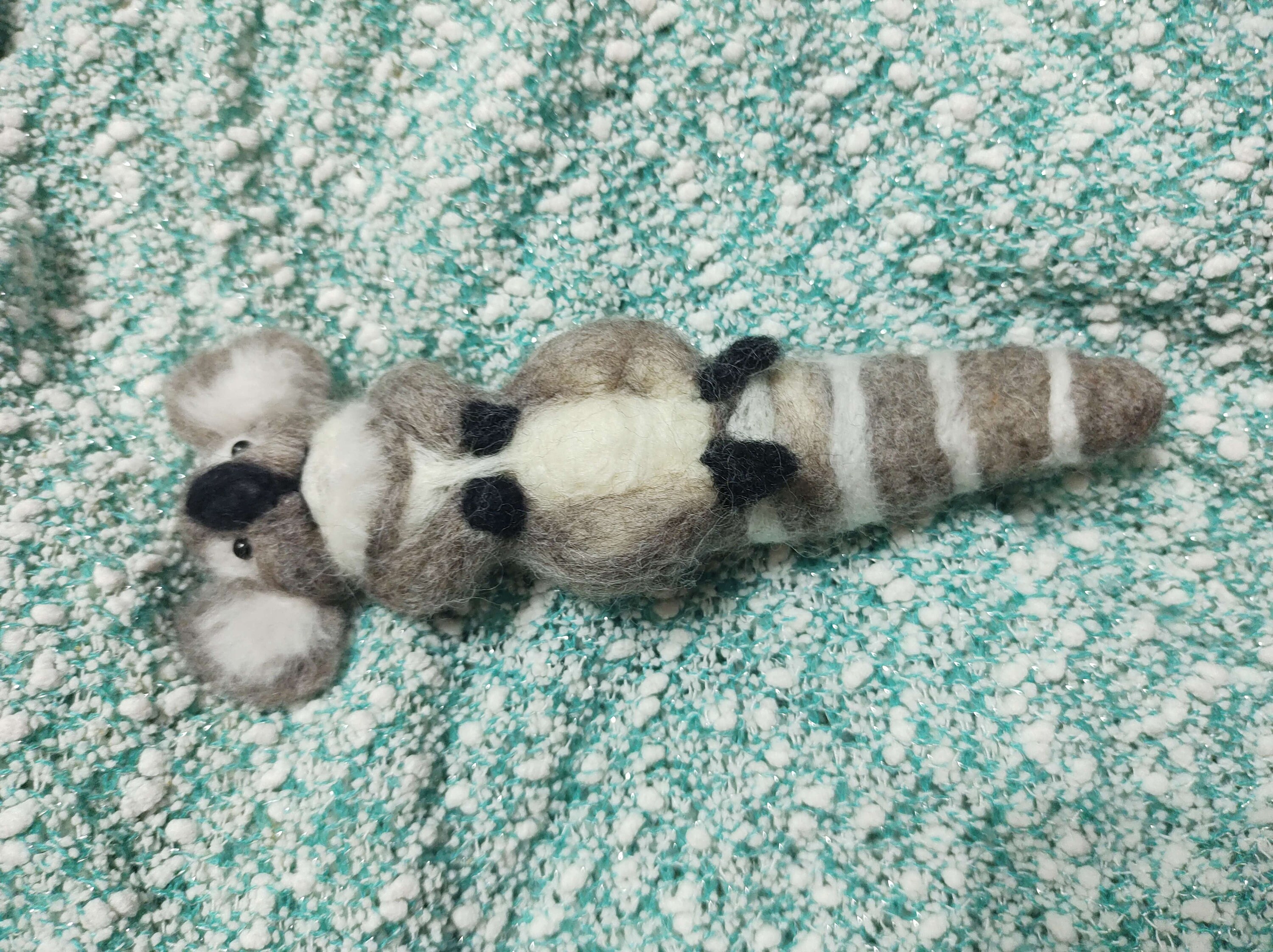 Needle Felted Baby Koala Otter Sculpture Small Wool Figure, Miniature ...