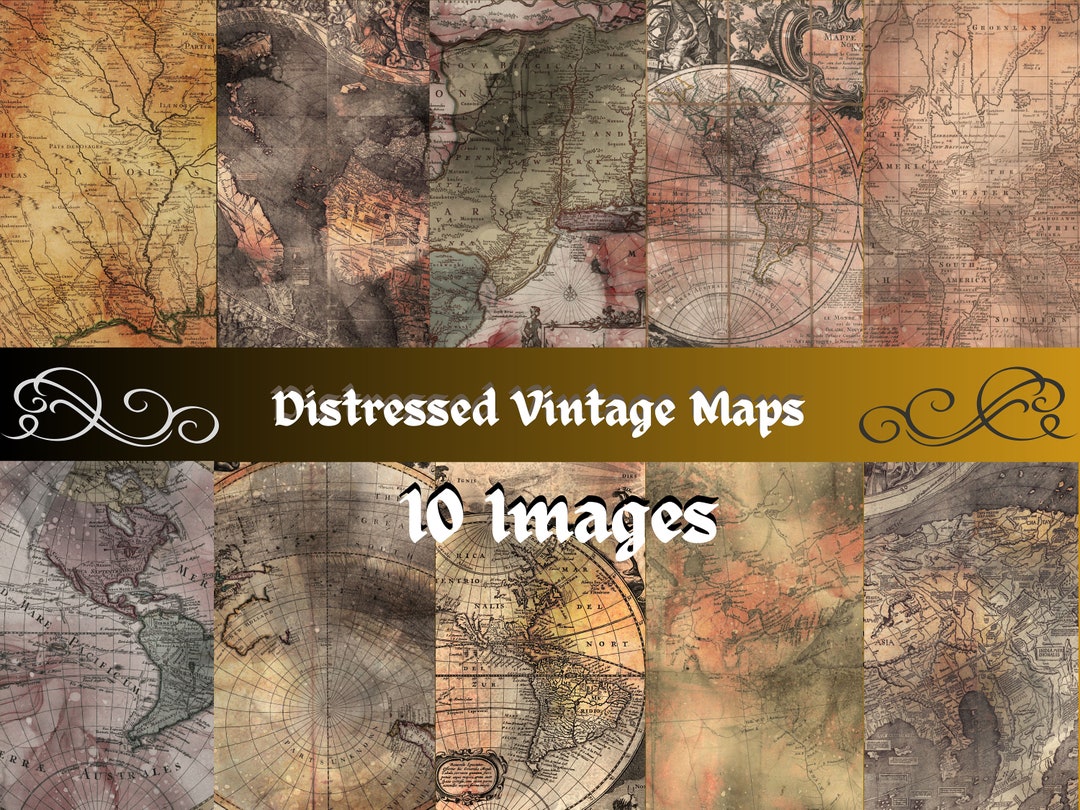 Distressed Vintage Maps Digital Paper Vintage Maps Digital - Etsy