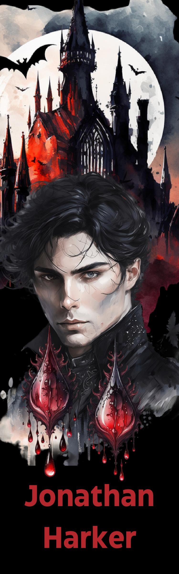 Gothic Dracula Characters Bookmarks Digital Paper Gothic - Etsy