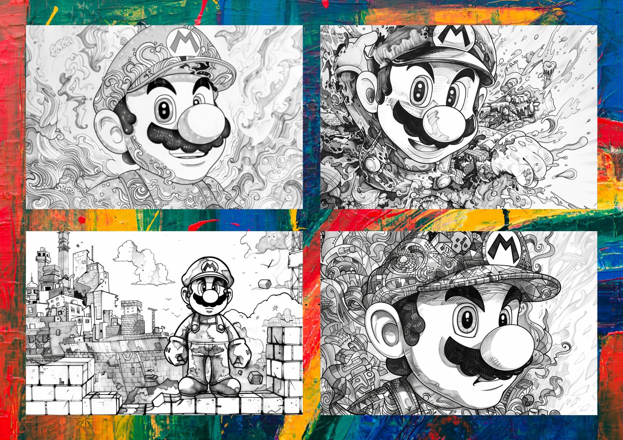 50 Super Mario Kids Coloring Pages Adults and Kids Coloring Book ...