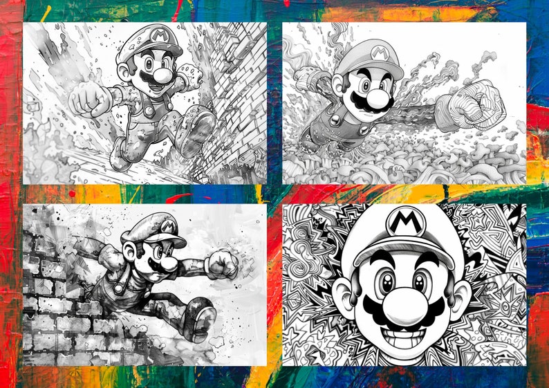 50 Super Mario Kids Coloring Pages Adults and Kids Coloring Book ...