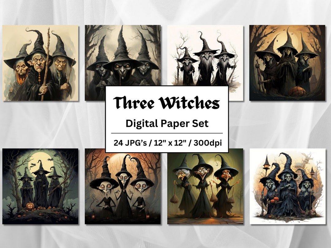 Gothic Witchy Digital Paper Gothic Fantasy Witches Digital - Etsy