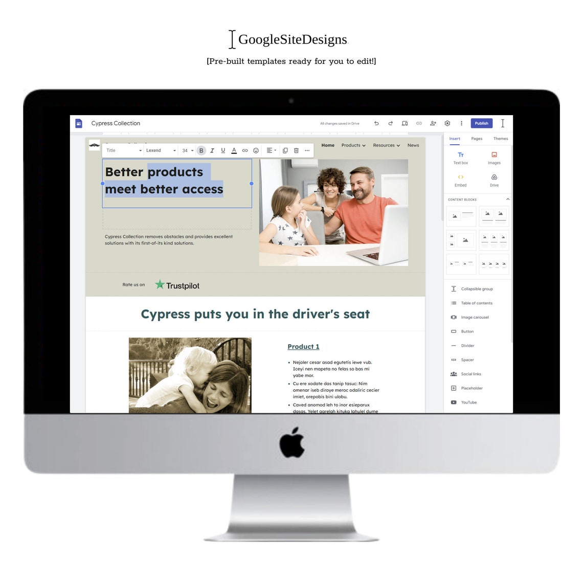 Google Site Template, Medical Template, Responsive Website, Web Site ...