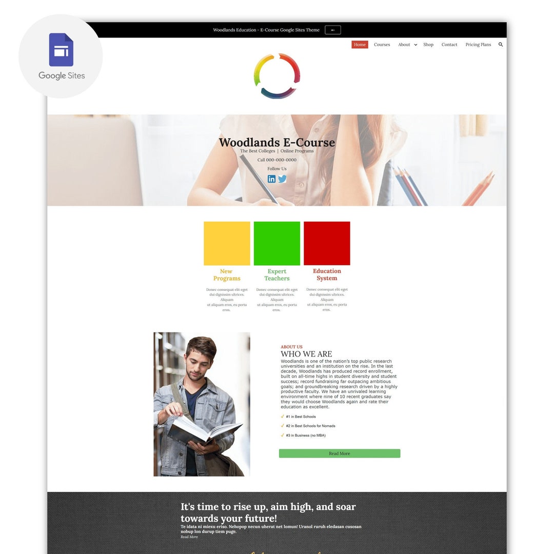 Google Site Template, Teacher Resource Website, Online Course, Web Site ...
