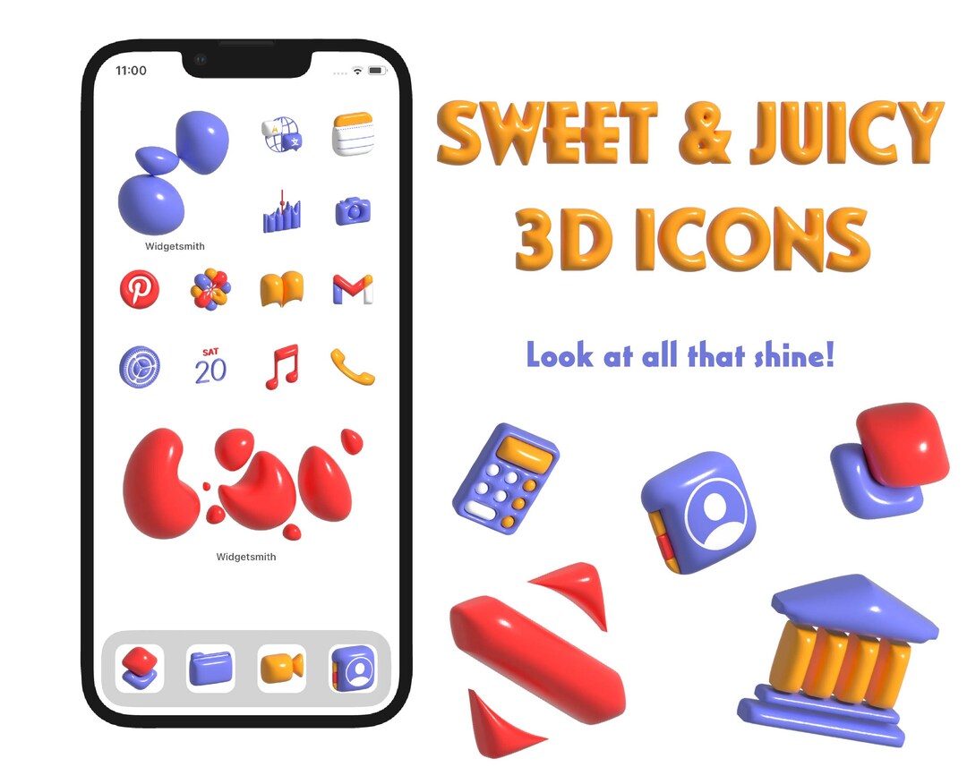 3D App Icon Pack. Purple. Yellow. Red. Both iPhone & Ipad. Icons ...
