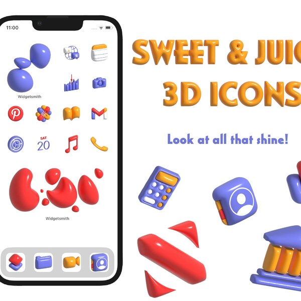 Purple and Yellow App Icons - Etsy