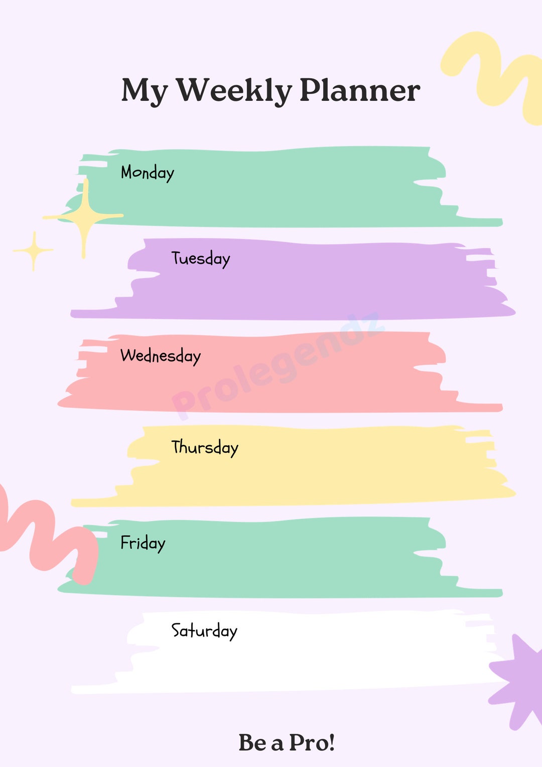 A4 Size Digital My Weekly Planner Schedule Date to Do List - Etsy