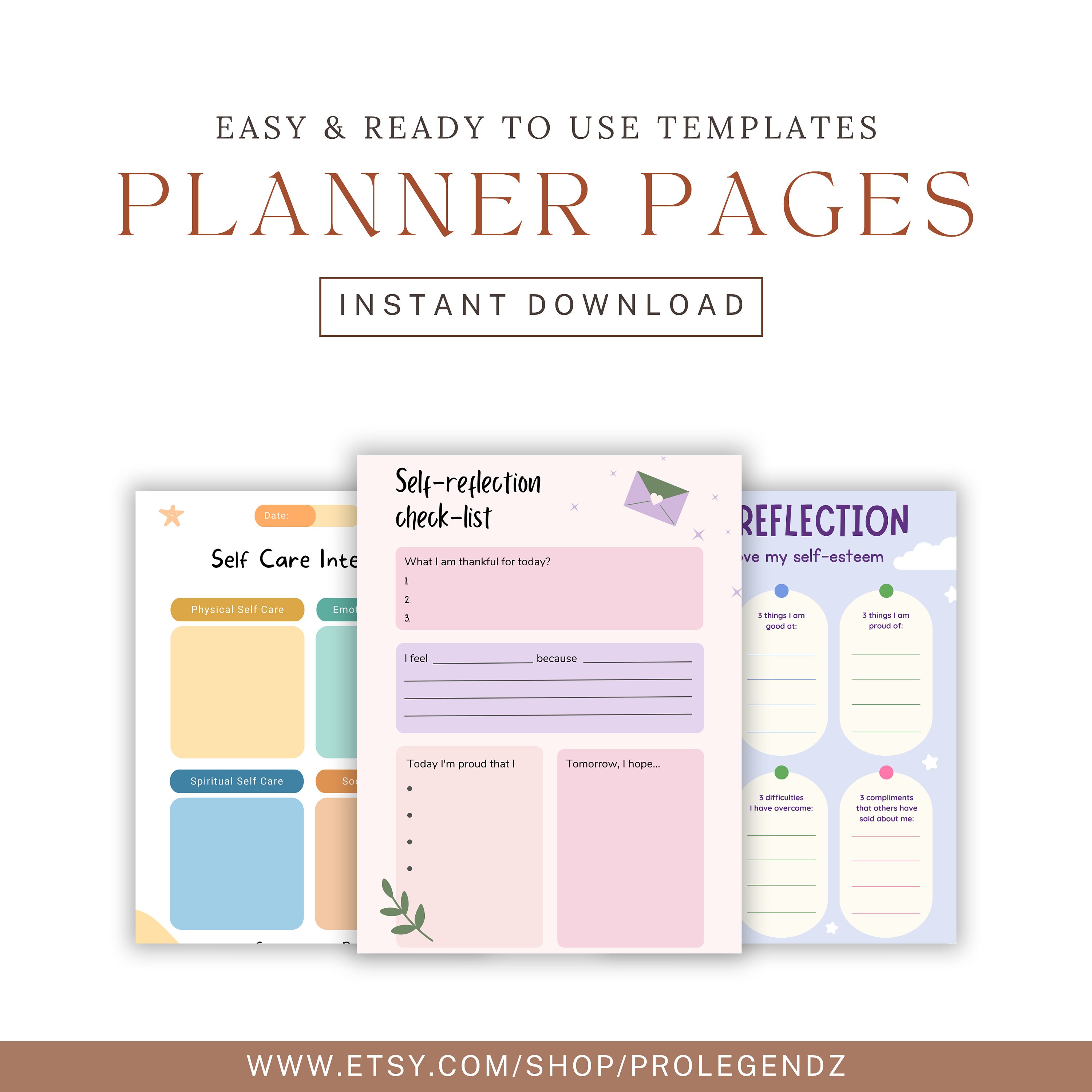 A4 Size Digital Positivity Planners Mystical Daily Reflection Planner ...