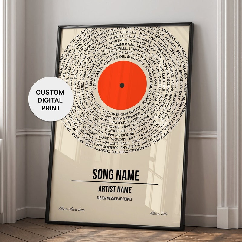 Custom Song Lyrics - Etsy