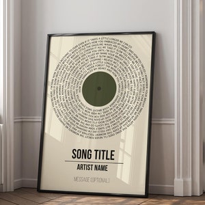 Custom Vinyl Lyrics Printing, Personalized Music Poster, Customizable ...