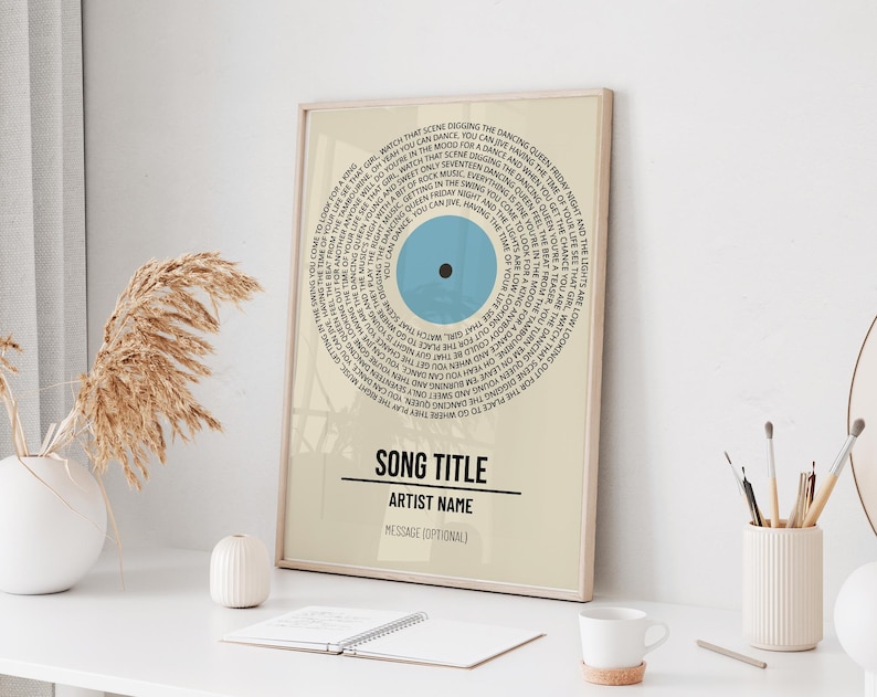 Custom Song Lyrics Print - Personalized Music Poster, Personalised ...