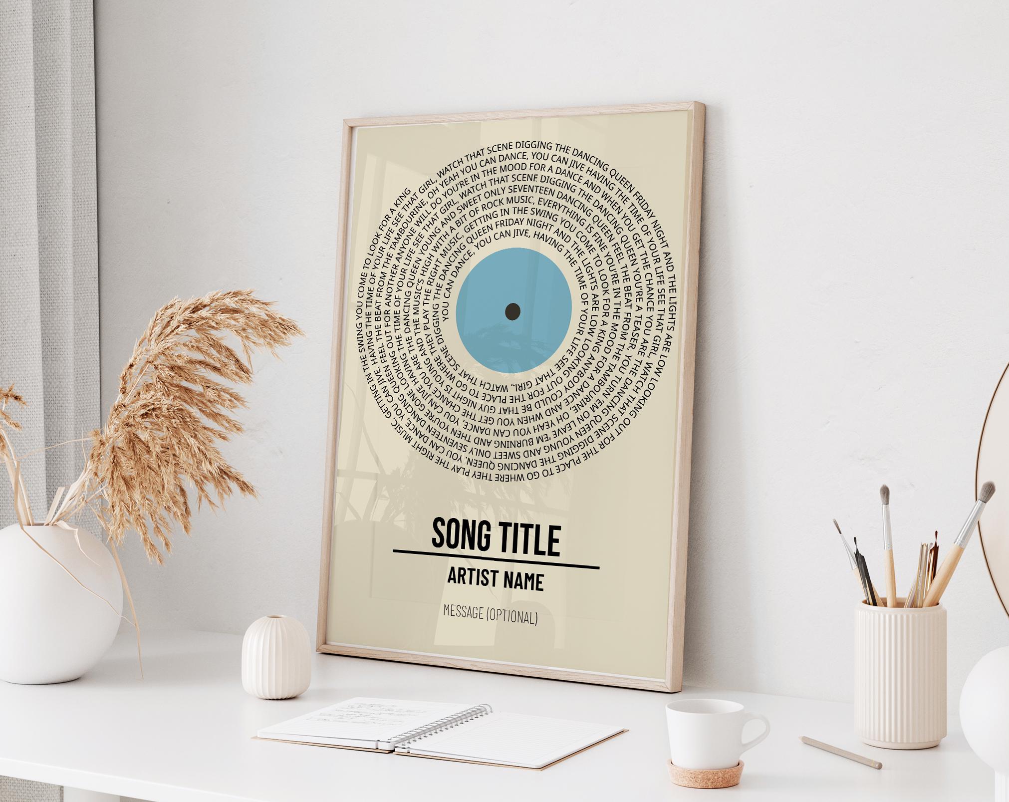 Custom Song Lyrics Print - Personalized Music Poster, Personalised ...