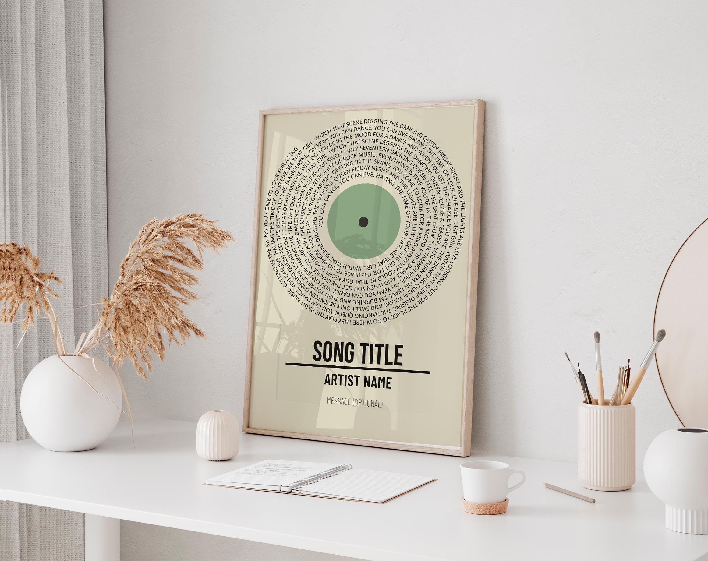 Custom Vinyl Lyrics Printing, Personalized Music Poster, Customizable ...