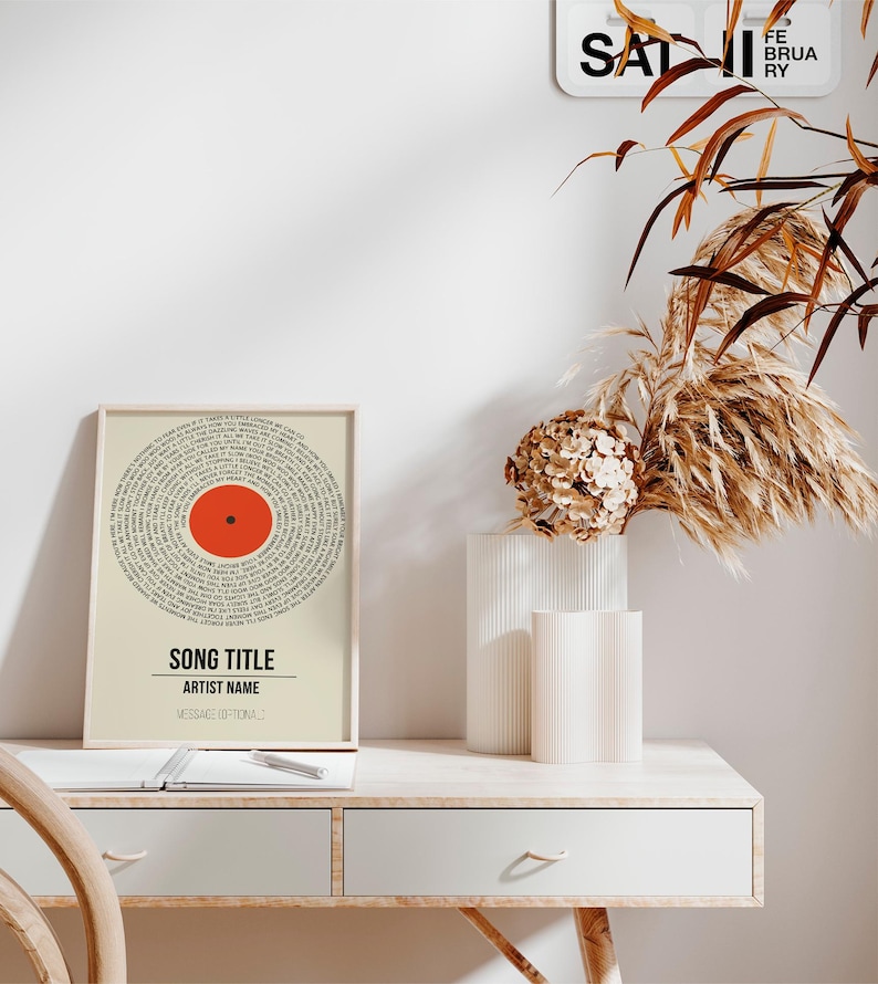 Custom Song Lyrics Poster, Printable Lyric Poster, Favorite Song Wall ...