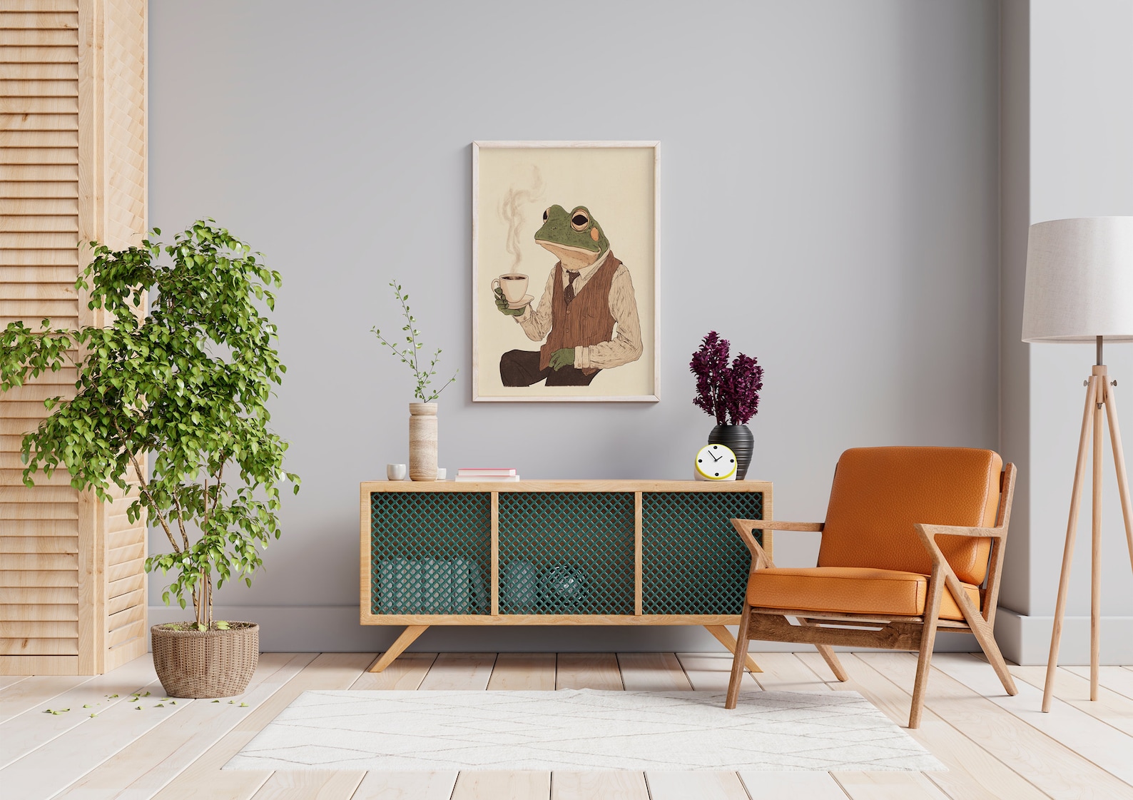 Retro Frog Wall Art, Digital Download Printable Art, Frog Wall Art ...