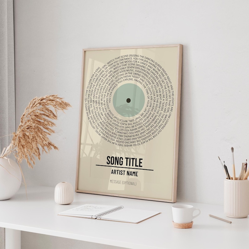 Custom Song Lyrics Print - Personalized Music Poster, Personalised ...