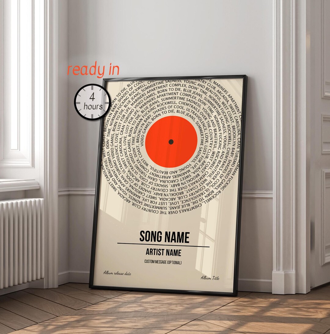 Custom Song Lyrics Vinyl Record Print (digital Download) - Etsy New Zealand