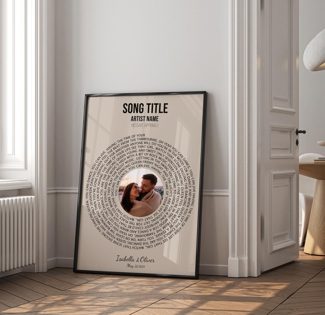 Custom Song Lyrics Poster, Printable Lyric Poster, Favorite Song Wall ...